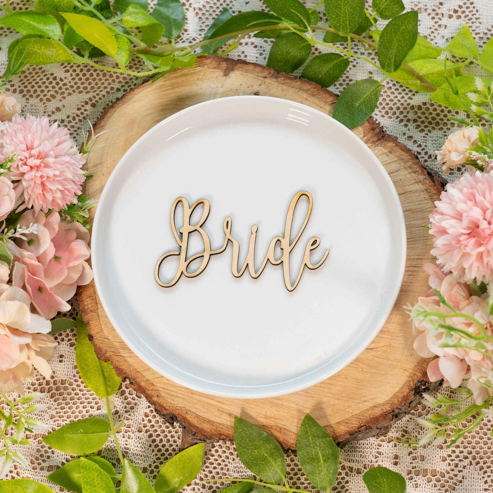 Wooden Name Place Cards – Peach & Pear